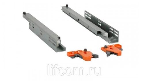 Комплект направляющих Soft-Close скрытого монтажа Firmax 3D Control, длина 400 мм, полного выдвижения, для ЛДСП 16 мм