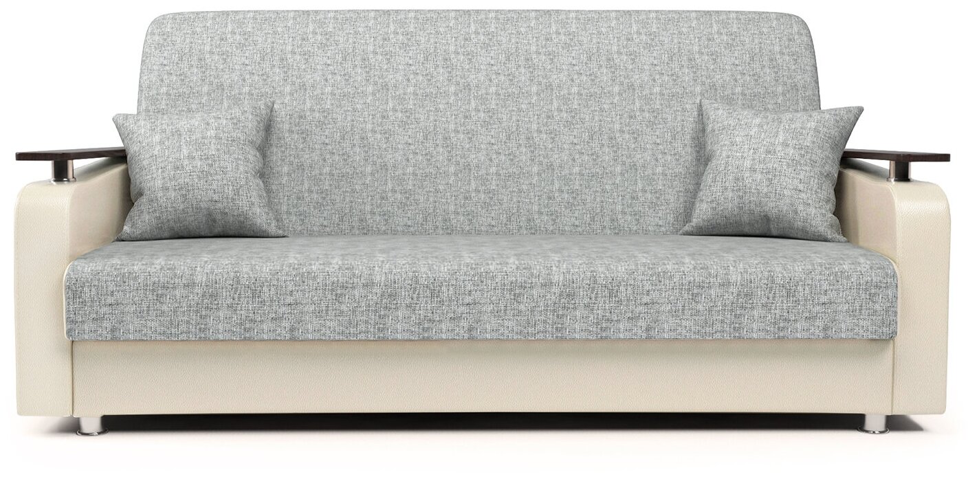 Диван-кровать книжка Мелодия ДП №1 140 шенилл серый и экокожа беж