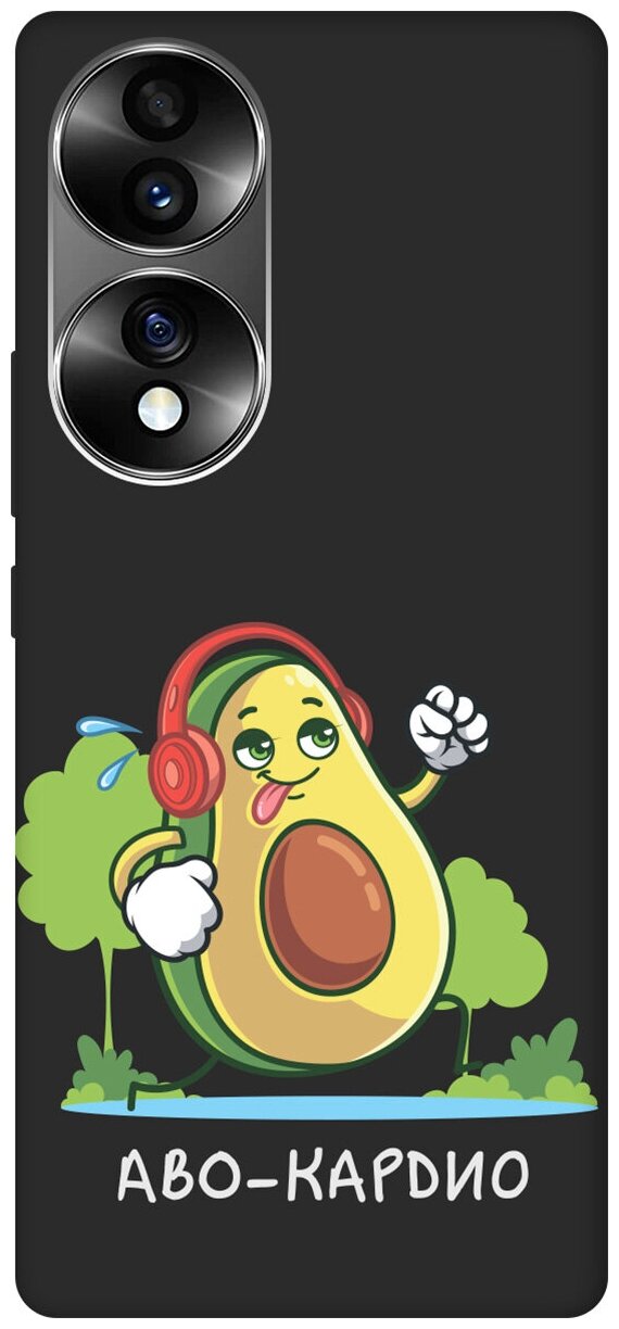 Матовый чехол Avo-Cardio для Honor 70 / Хонор 70 с 3D эффектом черный