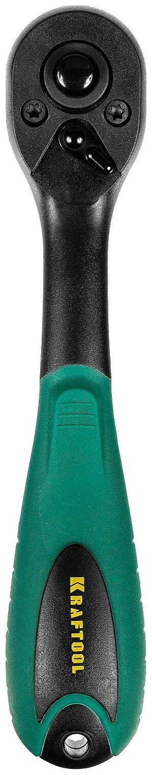 KRAFTOOL 1/4″, 72 зубца, пластиковое покрытие, Трещотка для торцовых головок (27796-1/4)