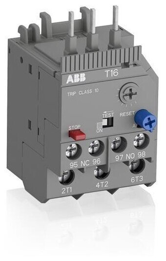 Реле перегрузки тепловое T16-0.74 диапазон уставки 0,55А - 0,74А для контакторов B6, B7, ABB 1SAZ711201R1021 (1 шт.)