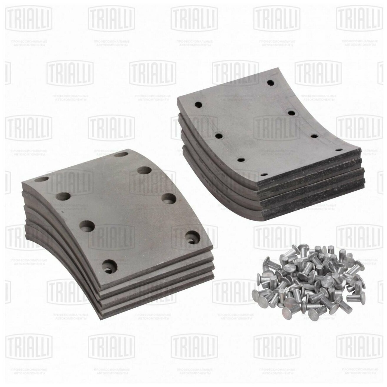 Накладка торм. колодки для а/м КамАЗ 5511 Р/К 8 шт. R0 с закл. 140х188 (BLT 0700