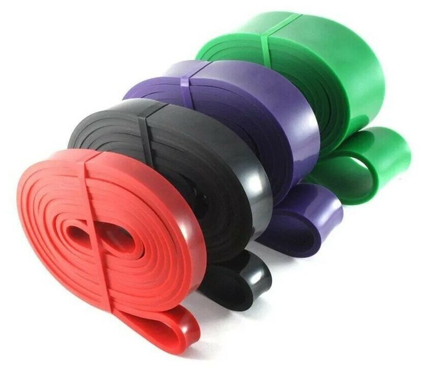 Резинки для фитнеса, йоги, пилатеса / Набор из 4 универсальных эспандеров / Эластичные ленты для подтягивания на турнике