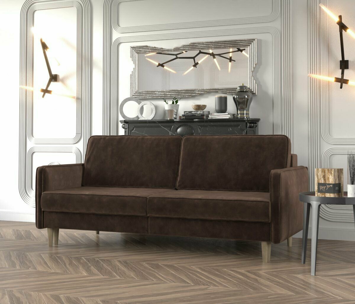Диван прямой Монэ темно-коричневый
