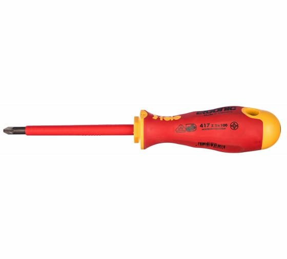 Отвертка FELO Ergonic диэлектрическая, крестовая +/- Z 2X100
