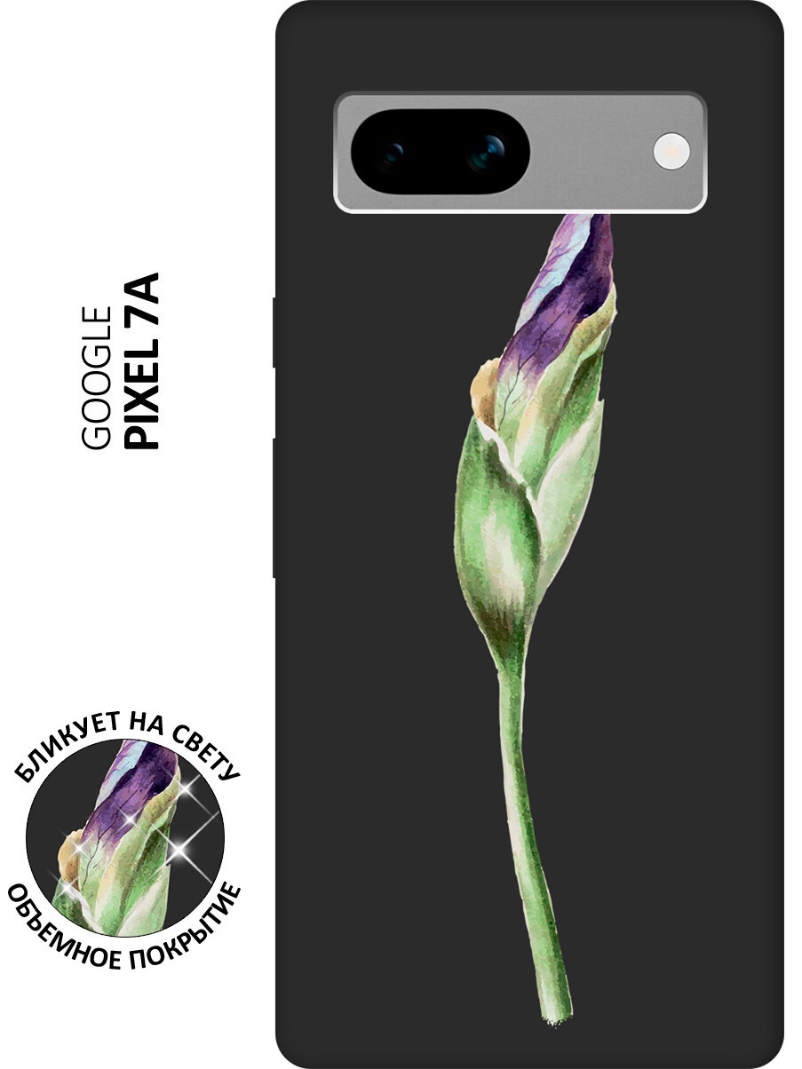 Матовый чехол Iris Bud для Google Pixel 7a / Гугл Пиксель 7а с 3D эффектом черный