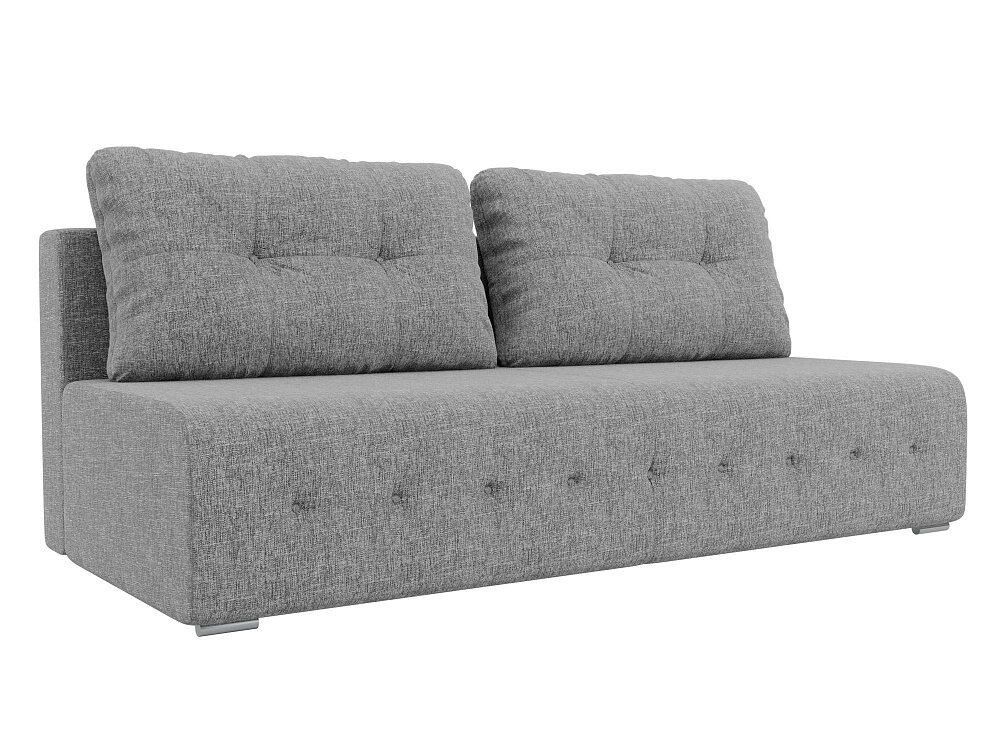 Прямой диван Лондон Серый Рогожка, еврокнижка, 195х95х80 см, с ящиком для белья