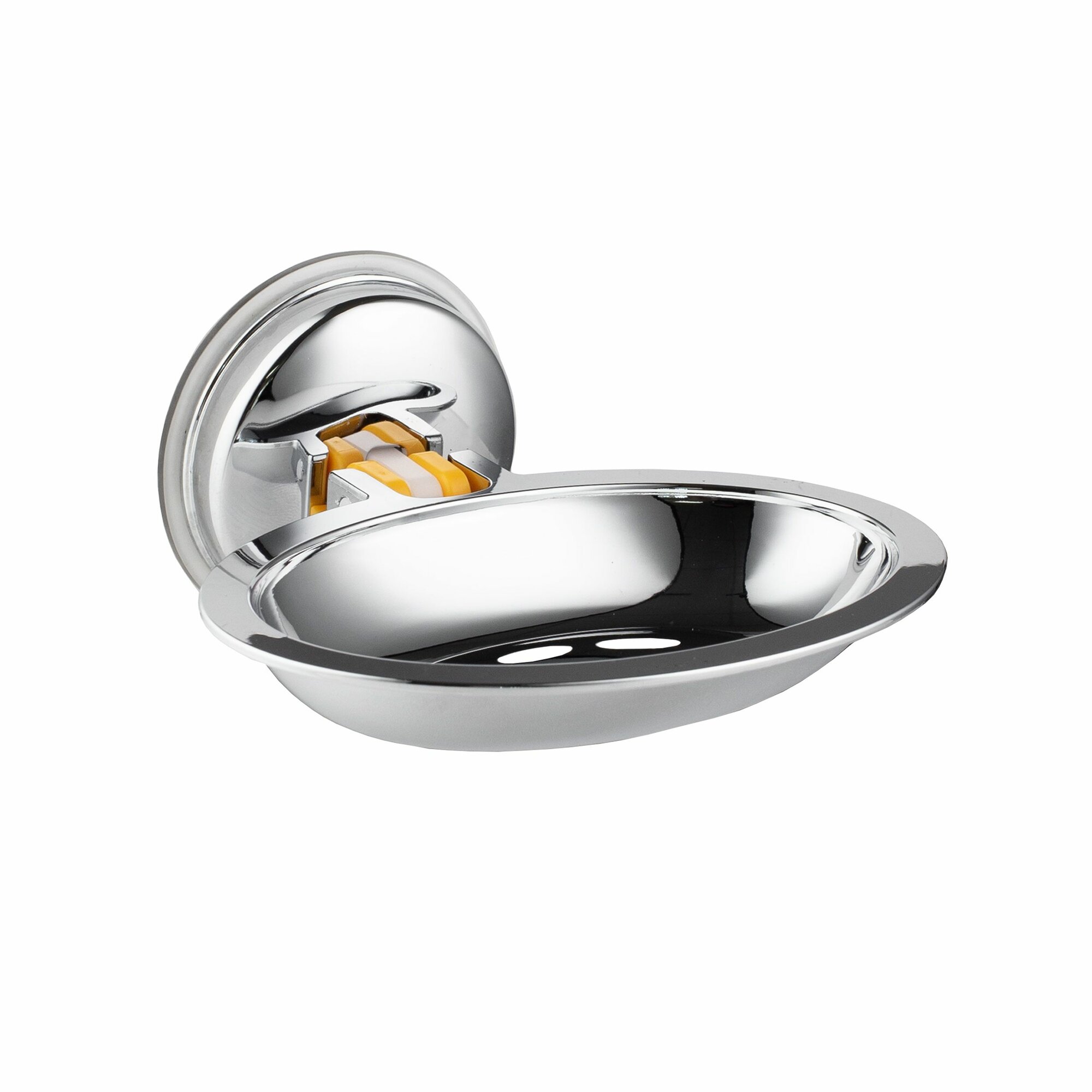 Мыльница настенная, OUTE, овальная на присоске, хромированная