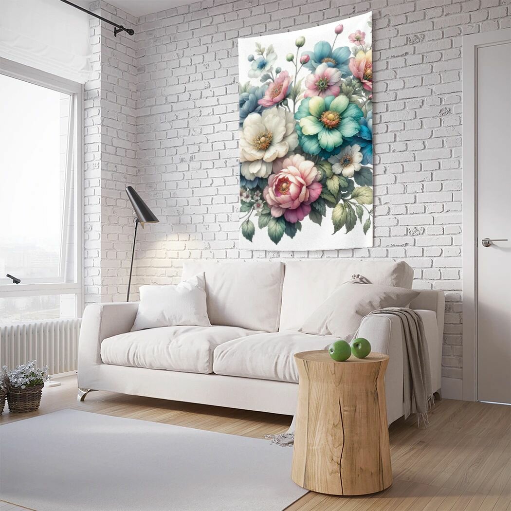 Вертикальное фотопанно на стену JoyArty "Цветочный принт", из ткани, 150х200 см