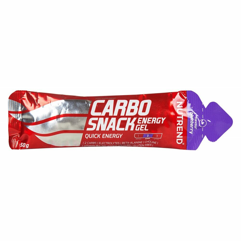 Nutrend Carbosnack Energy Gel, 50 г / Пакетик / Без кофеина, Вкус Blueberry / Черника