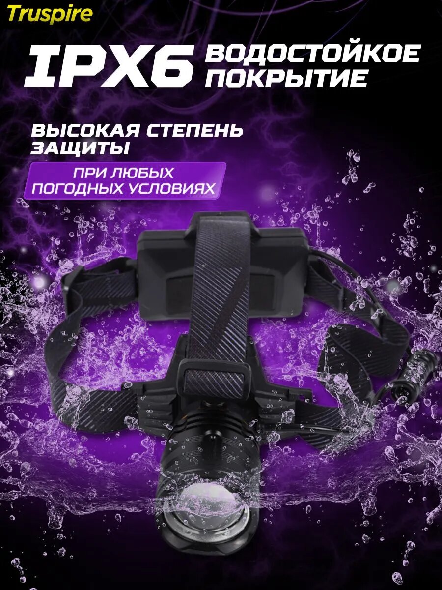 Фонарь налобный с зарядкой