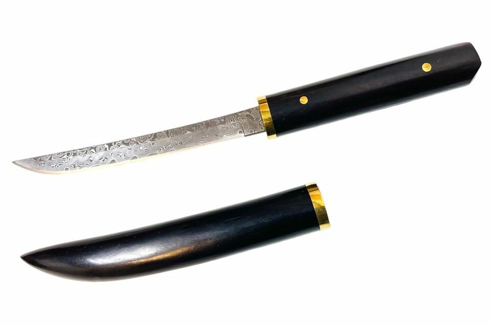 Туристический нож, в японском стиле дамасский сталь