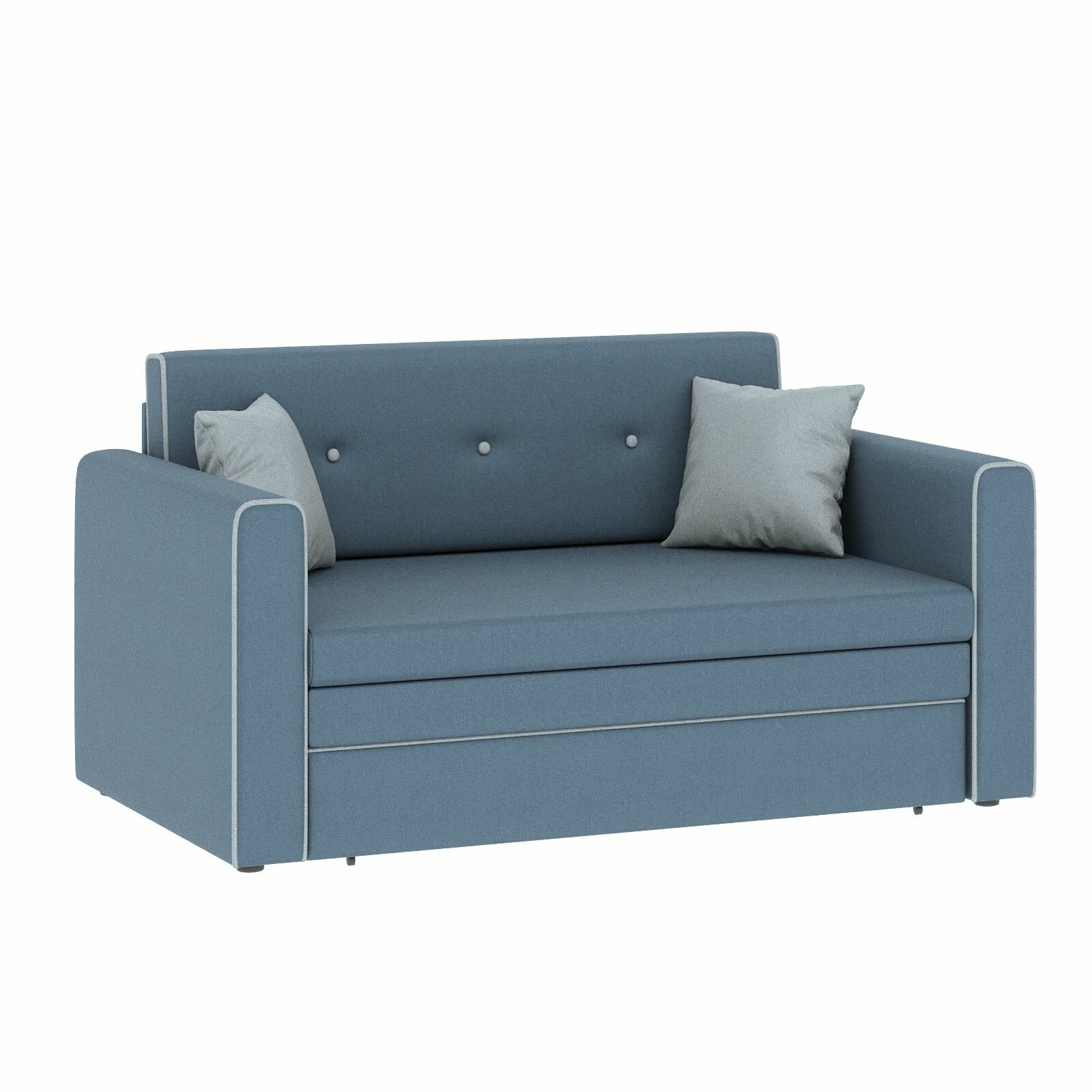 Диван-кровать Найс в синей рогожке Дрим блю, со спальным местом 120*195