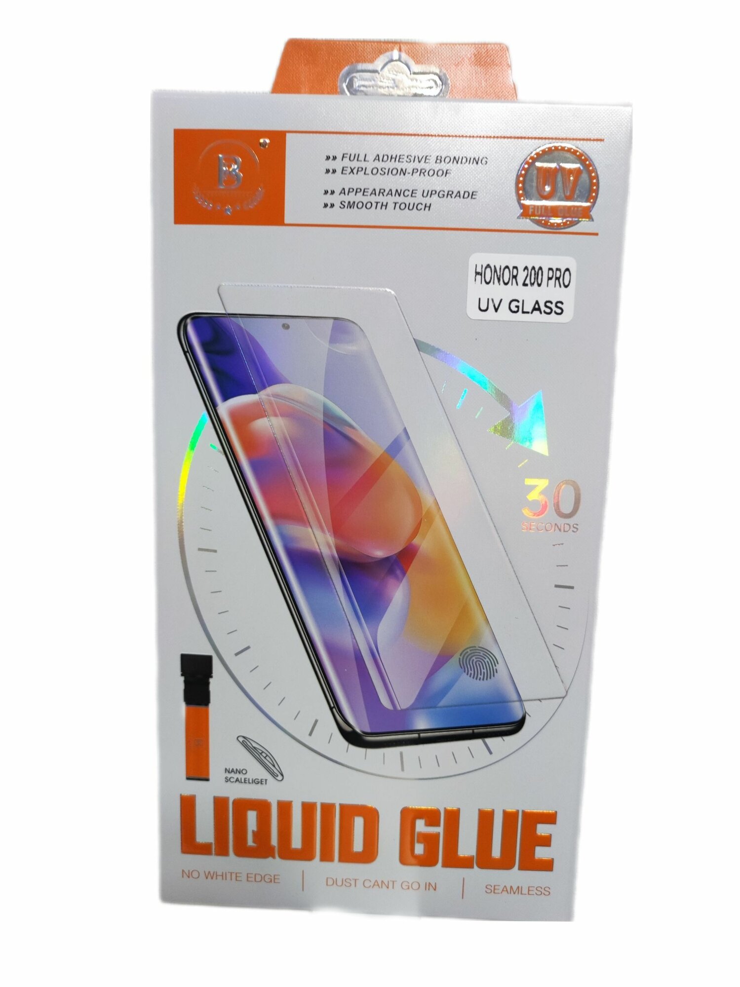 Huawei Honor 200 PRO ELP-NX9 Защитное стекло 3D (UV Glue) (клей + УФ лампа) для хуавей хонор 200 про