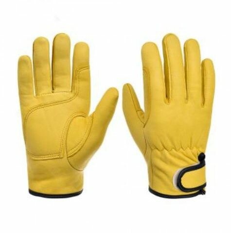 Защитные перчатки для сварки из бычьей кожи 24 см, износостойкие, для шлифовки, резки и строительных работ