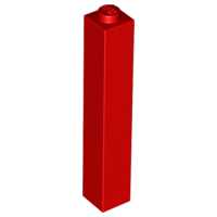 Деталь Lego Кубик Brick 1 x 1 x 5 - Solid Stud 2453b Red N