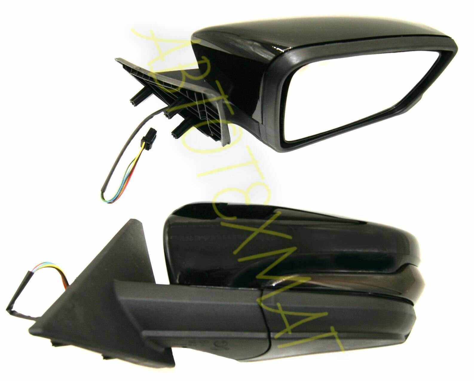 Зеркало боковое ВАЗ 2110, 2111, 2112, 2170, 2171 лада приора, комплект в корпусе ВАЗ 2191 гранта с электроприводом, обогревом и тонированным бегущим повторителем поворотов в стиле "черный лексус".