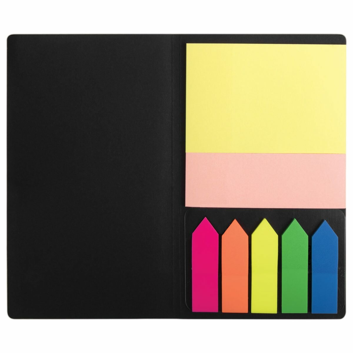 Стикеры (самоклеящийся блок) Brauberg, 51x75мм, 25x75мм, 5 цветов неон, 20 листов + закладки (122730), 48 уп.