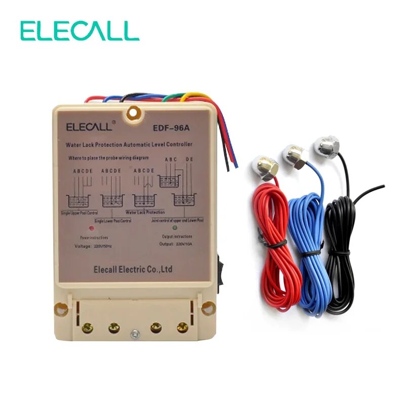Автоматический контроллер уровня воды ELECALL EDF-96A 220В, кабель датчика 2m