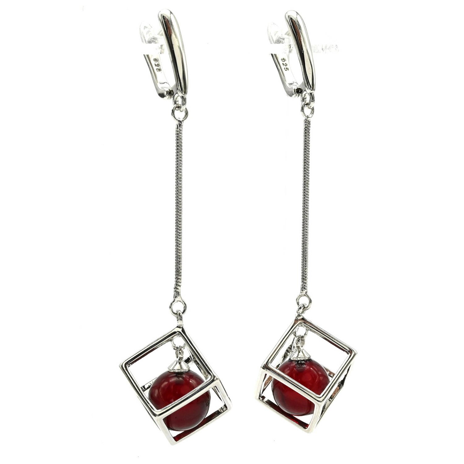 Серьги, янтарь