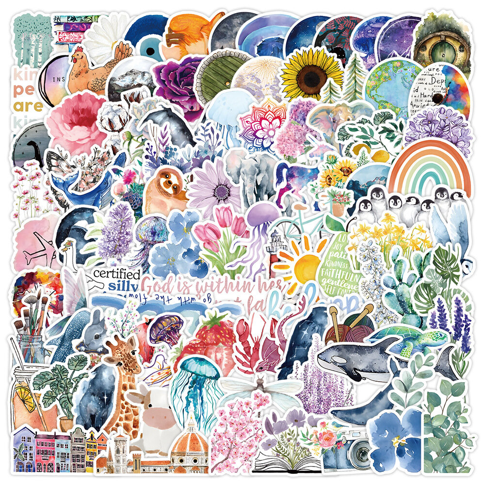 Наклейки "Граффити", акварельные, 100 шт