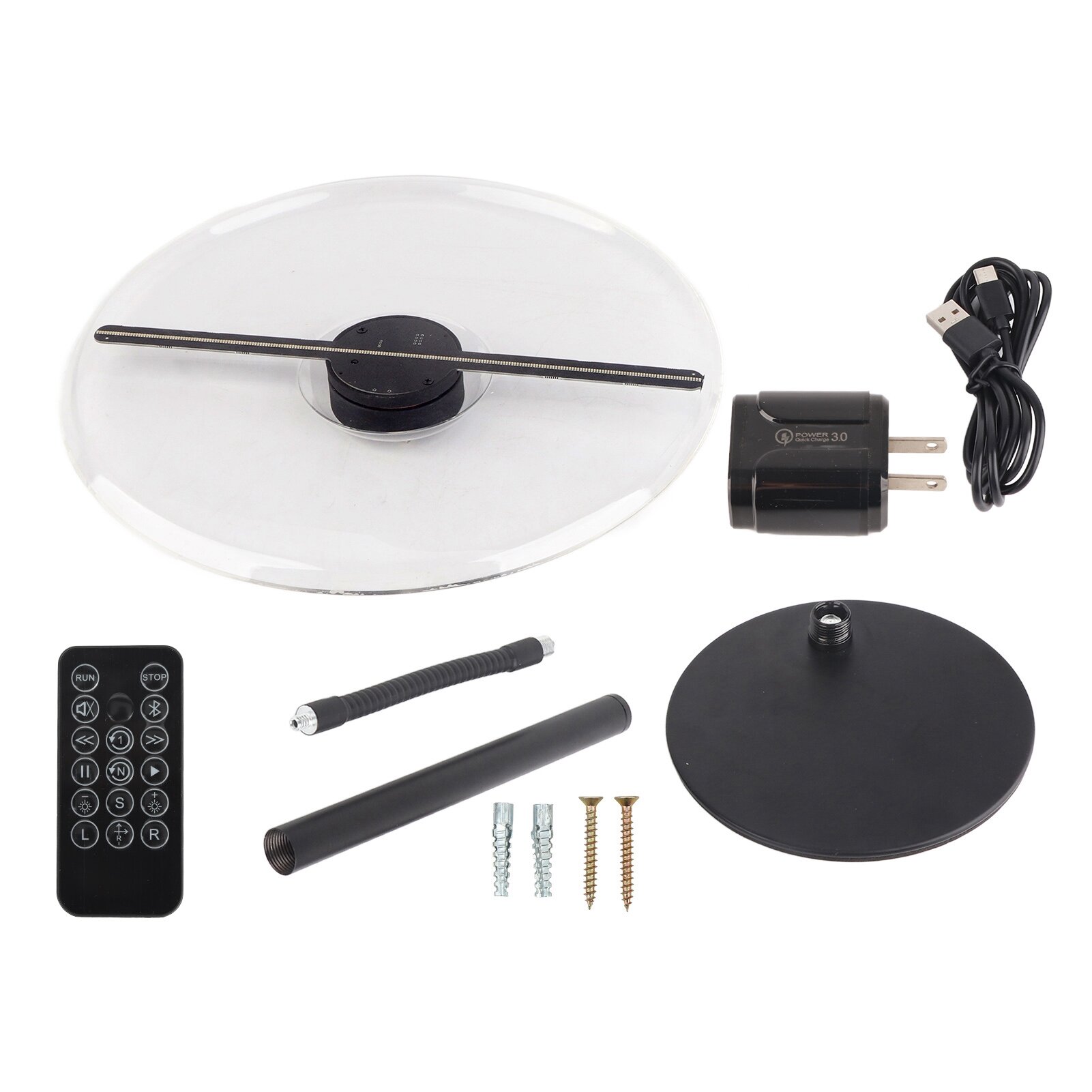 3D Вентилятор с голограммой 27CM для рекламы: проектор с крышкой, 100240В