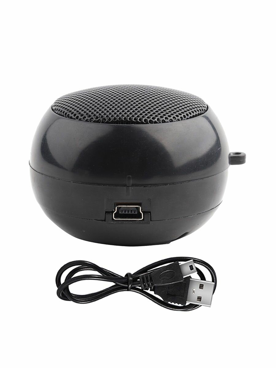 Мини-портативный дорожный динамик 3,5 мм со встроенным аккумулятором для мобильного телефона, MP3, ПК компактный водонепроницаемый громкий звук для использования на открытом воздухе, черный