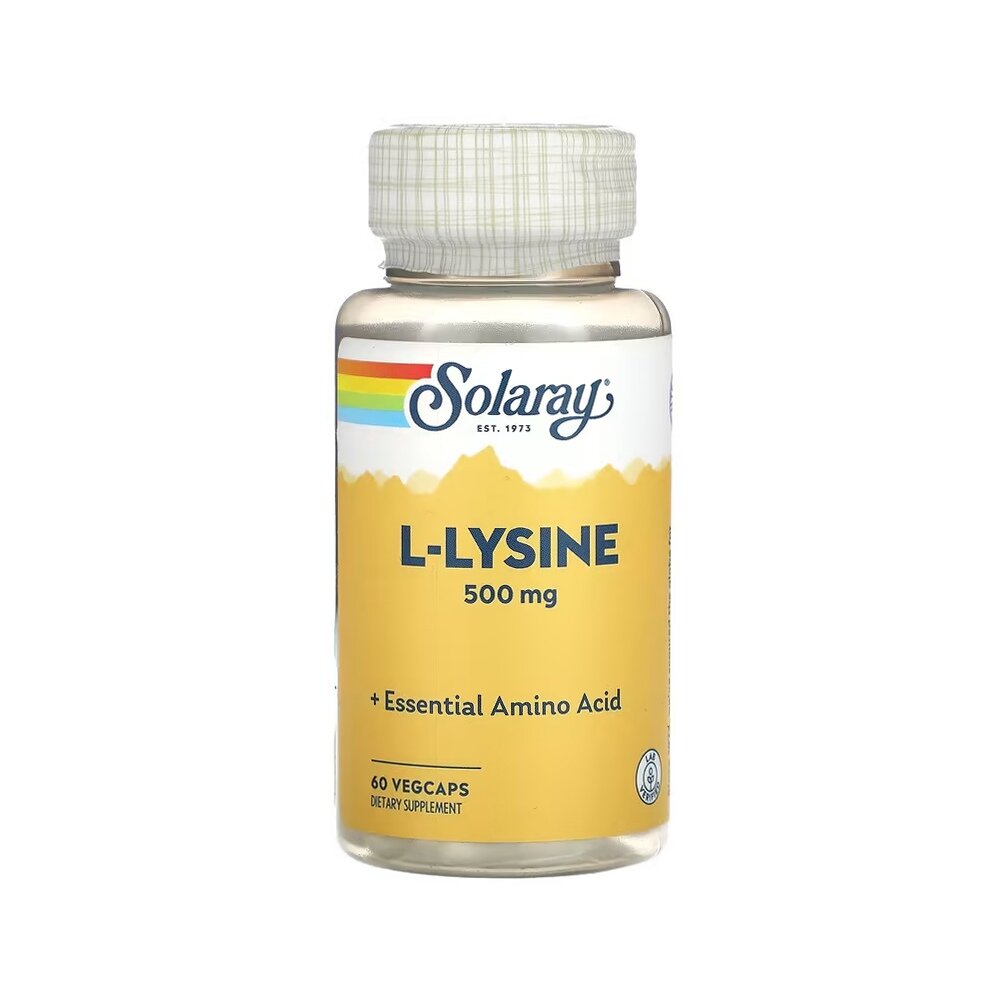 Solaray L-Lysine, 500 мг / 60 капсул вегетарианских