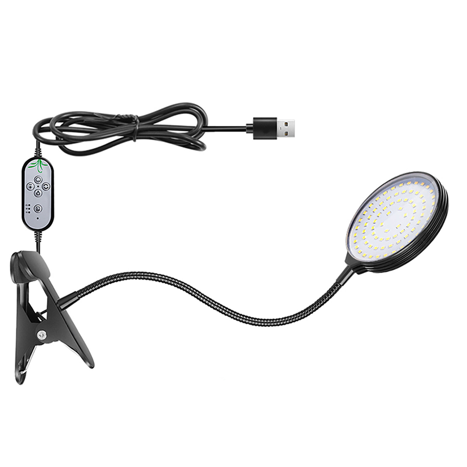 USB-светильник для выращивания растений, 78 светодиодов, солнечный свет, полный спектр, регулируемая настольная лампа с зажимом для выращивания комнатных растений, 5 уровней регулировки яркости, таймер 4/8/12 ч