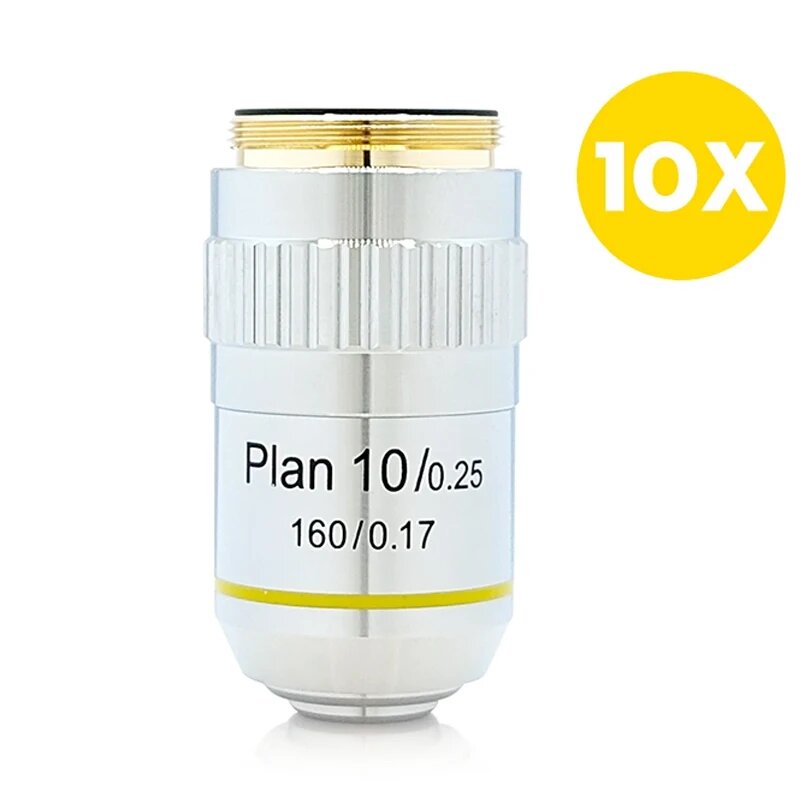 Объектив микроскопа Plan 10x/0.25, Цвет: 10X B