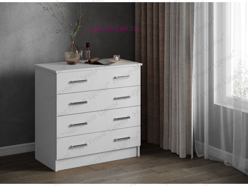 Комод "Катрин 3 белый" Huge Mebel . Ширина 820 Высота 810. Комоды