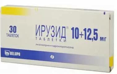 Ирузид, таблетки 10 мг+12.5 мг, 30 шт.