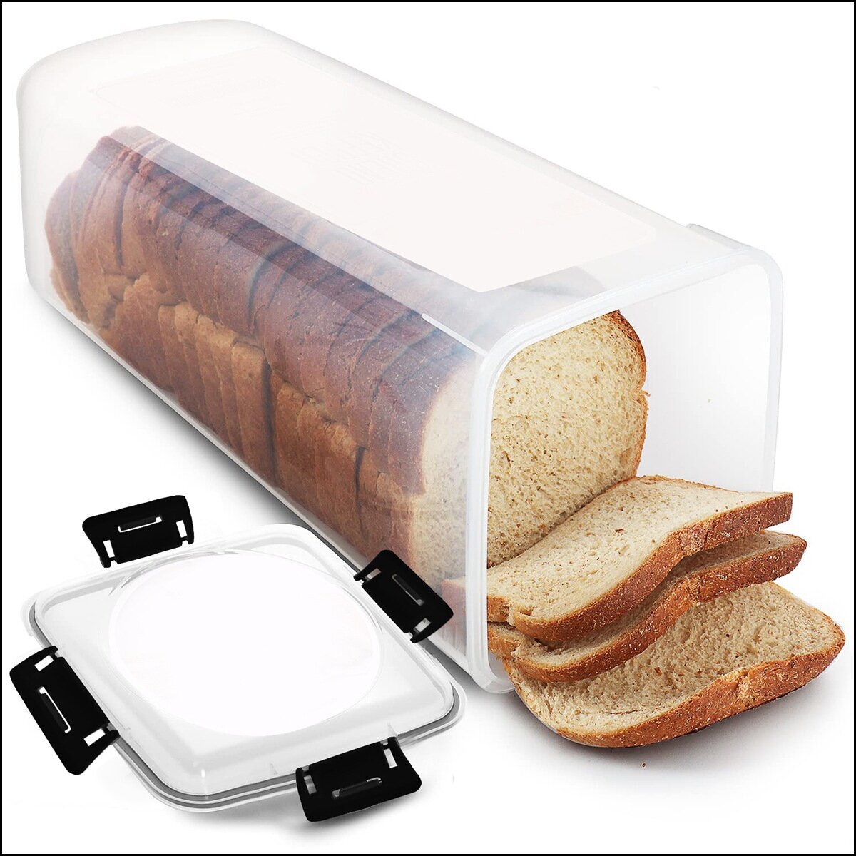 Коробка для хранения хлебных тостов Amazon, черная, без выдвижного ящика