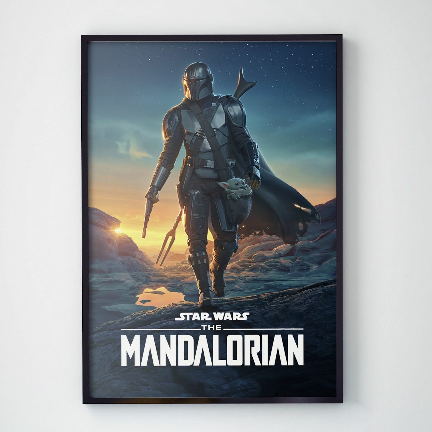 Плакат, постер Мандалорец, the Mandalorian на бумаге, размер 42х60см
