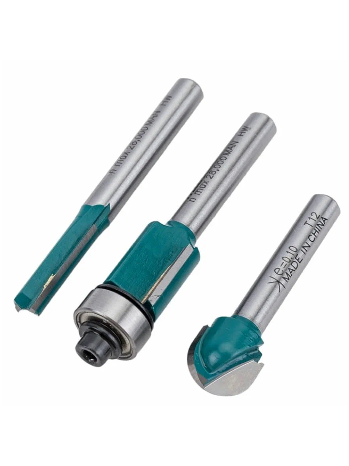 Набор фрез 3 шт. (пазовая, кромочная и для закругления) Makita D-30209