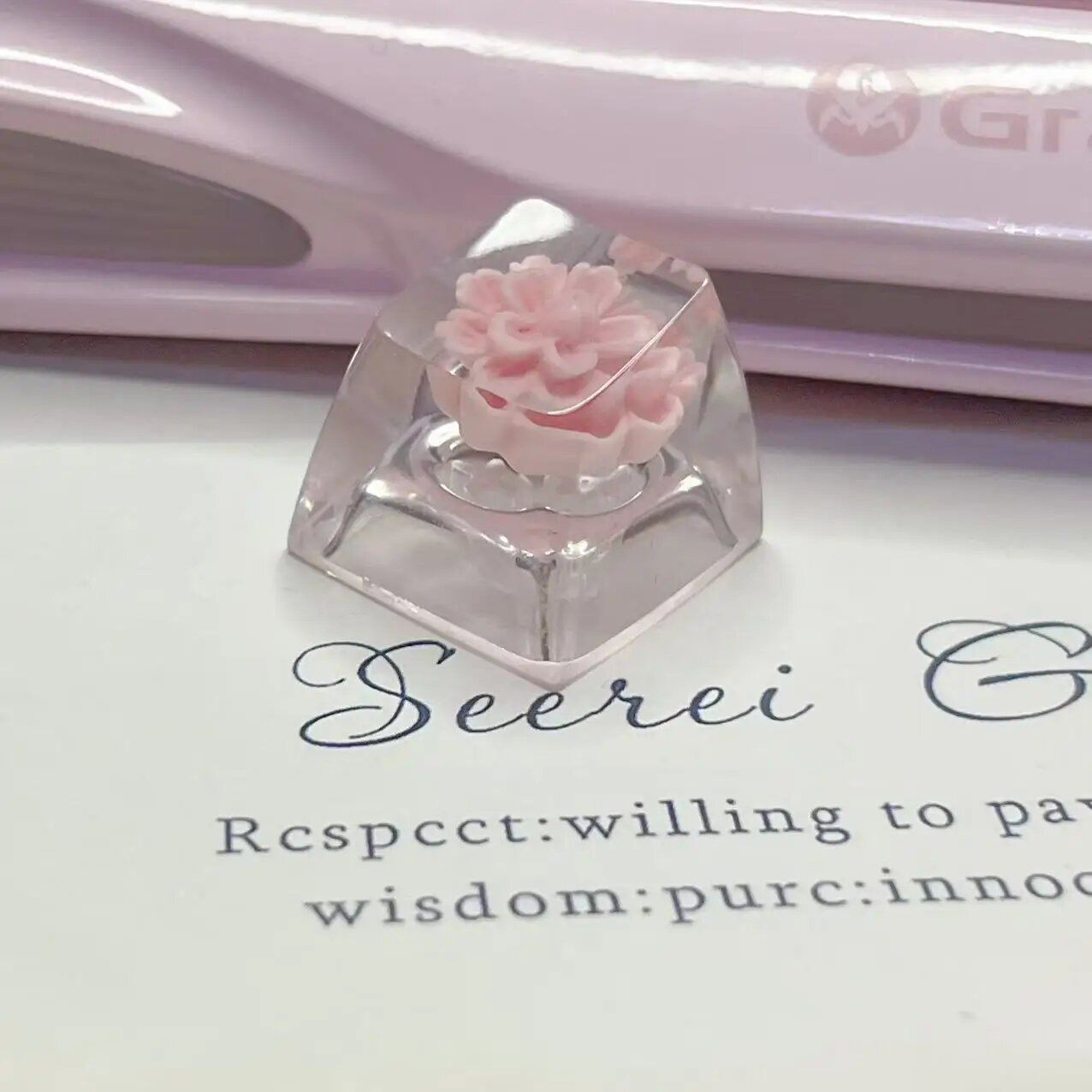 FOXSISTVR Розовые цветочные колпачки для клавиш SA 1PC