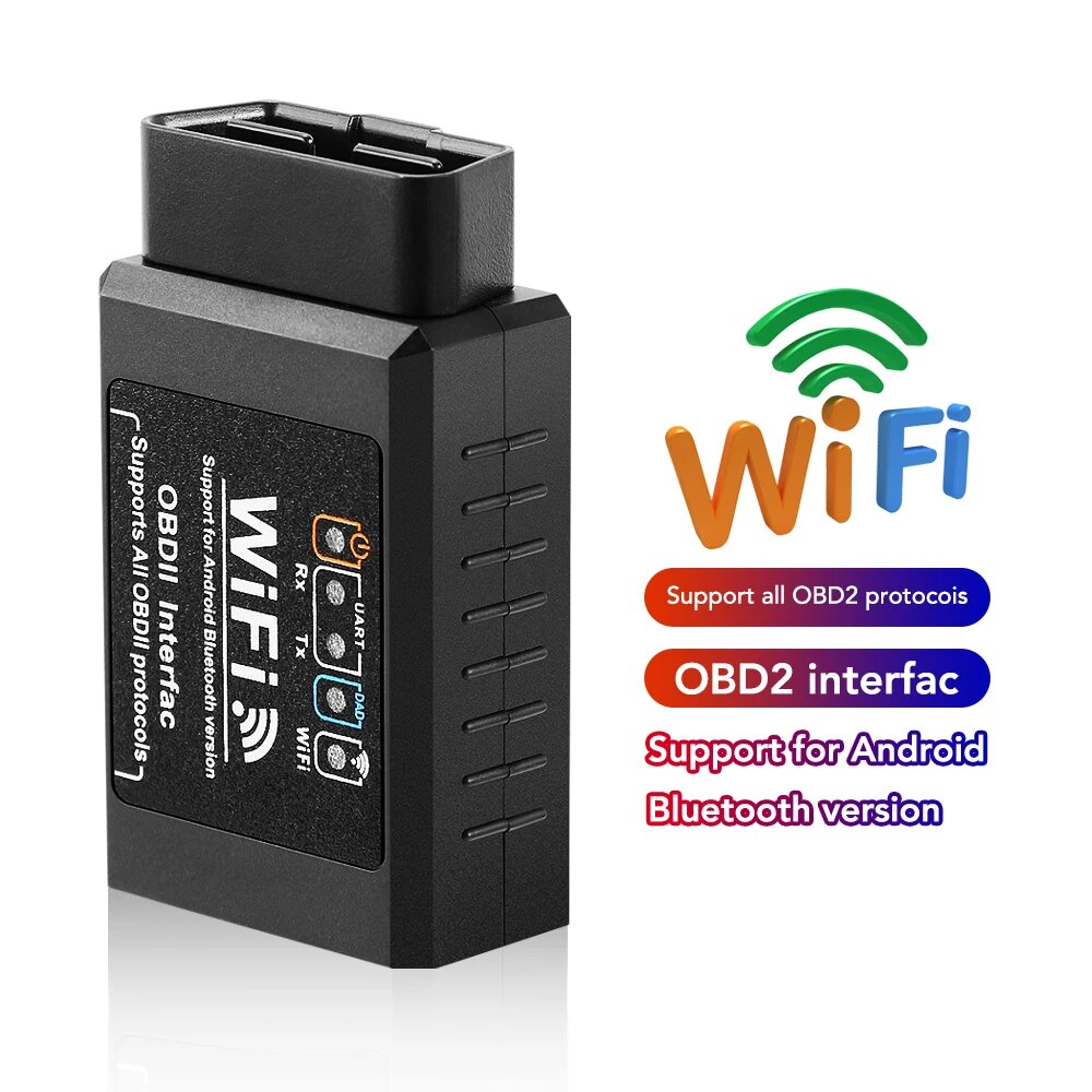 Новый ELM 327 V1.5 WIFI OBD2 WIFI сканер Auto ODB2 ELM327 для Nissan Qashqai j11 j10 Juke X Trail t32 Tiida Leaf Versa, Черный