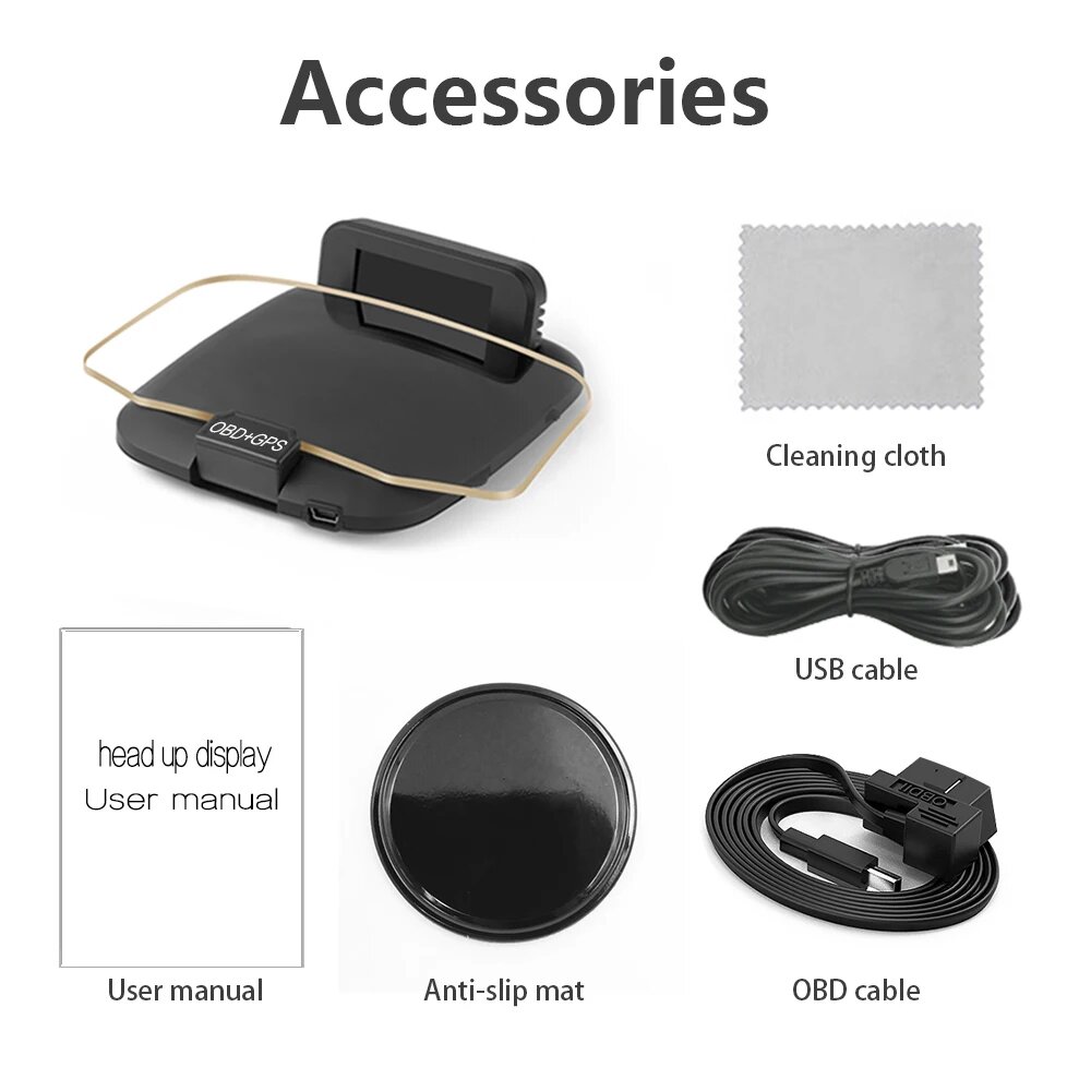 C1 для Hud GPS Двойная система Автомобильная навигация Проекция Проекционный дисплей Цифровой спидометр Вода/масла Температура об/мин Автомобильная сигнализация на экране, OBD2-GPS-Navigation