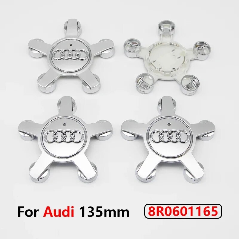 4 шт. 135 мм колпаки автомобильных ступиц 4F 0601165 N для Audi A4 A5 A6 A7 Q3 Q5 A3 S5, аксессуары, автомобильная центральная крышка колеса, колпаки обода, Стайлинг, 8R0601165 silver