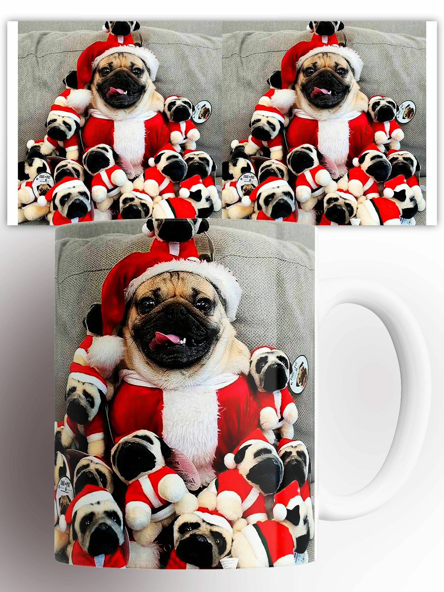 Кружка с принтом Мопс 330 мл