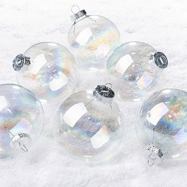 Набор стеклянных шаров 8 см перламутровый mix, 6 шт, Koopman, ARB104570