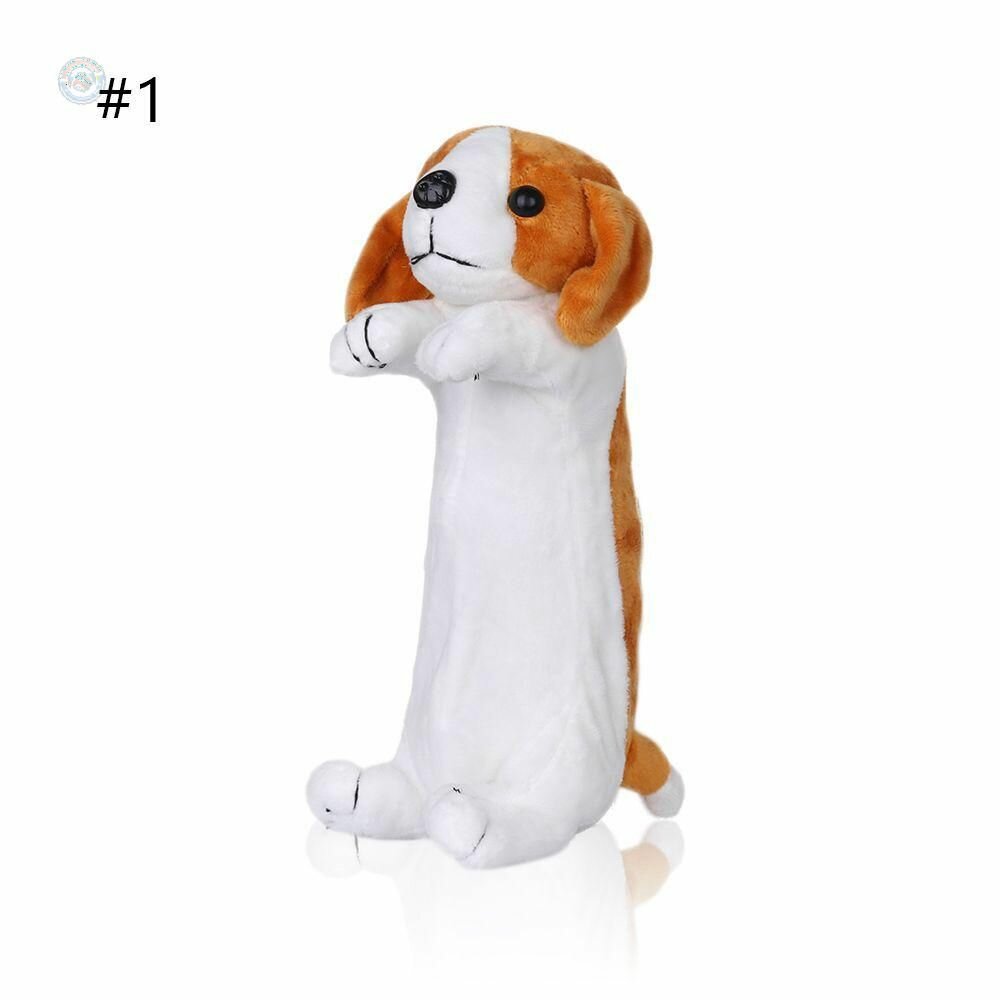 Плюшевый пенал для карандашей в виде мультяшной собаки мягкий, удобный и стильный аксессуар для школы и офиса