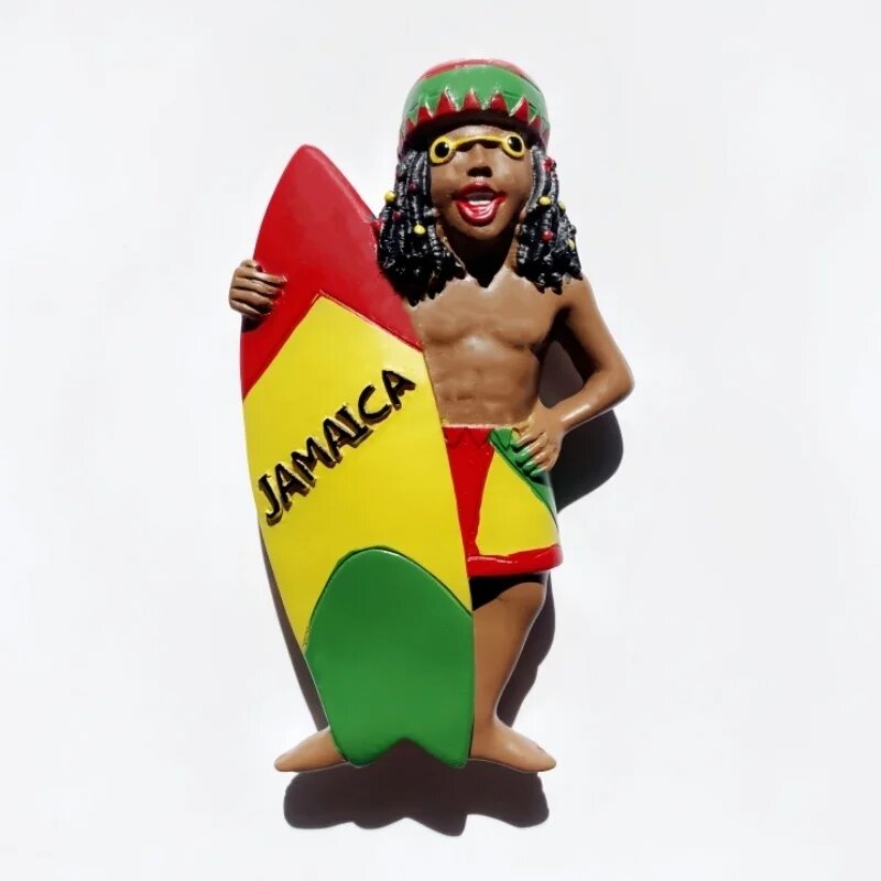 Северная Америка, Ямайка, 3D, доска для серфинга, памятное путешествие, живопись ручной работы, украшение, магнитная наклейка на холодильник