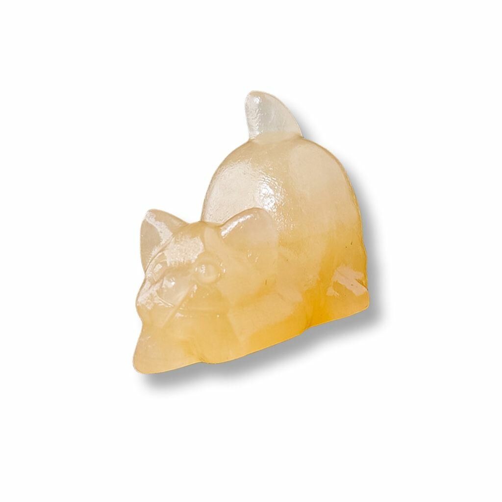 Резная хрустальная статуэтка кошки, миниатюрная фигурка милого животного для украшения стола