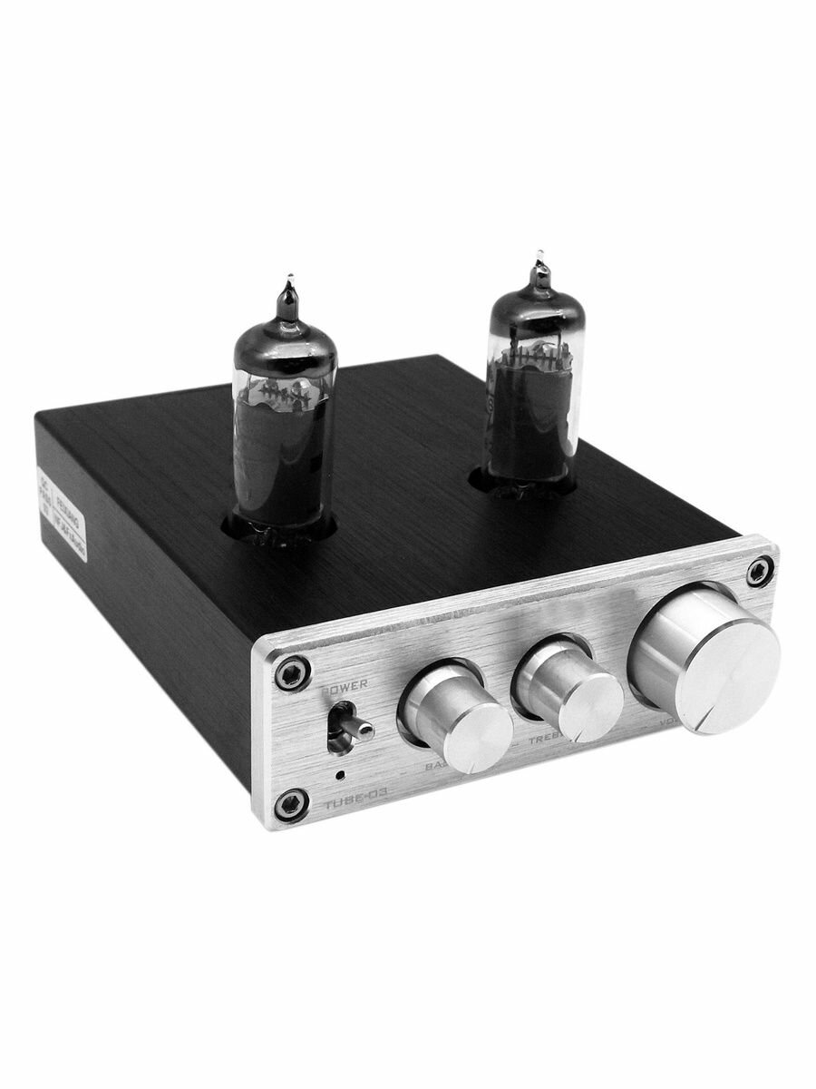 Миниатюрный предусилитель Hi-Fi Audio 6K4 с ламповым усилителем и регулировкой высоких и низких частот, RCA-предусилитель с серебристой вилкой EU