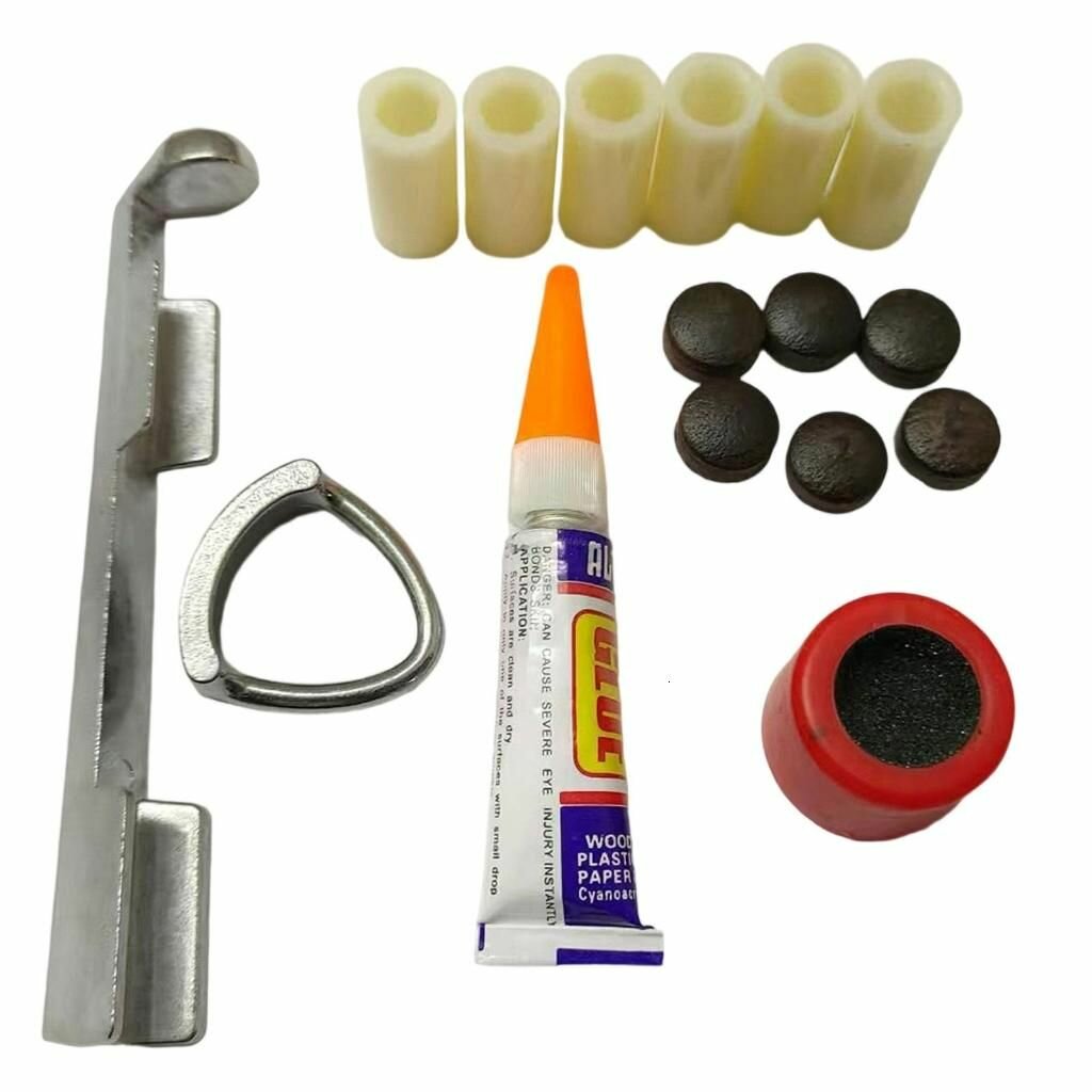 Набор для обслуживания кия с 6 запасными наконечниками и инструментами