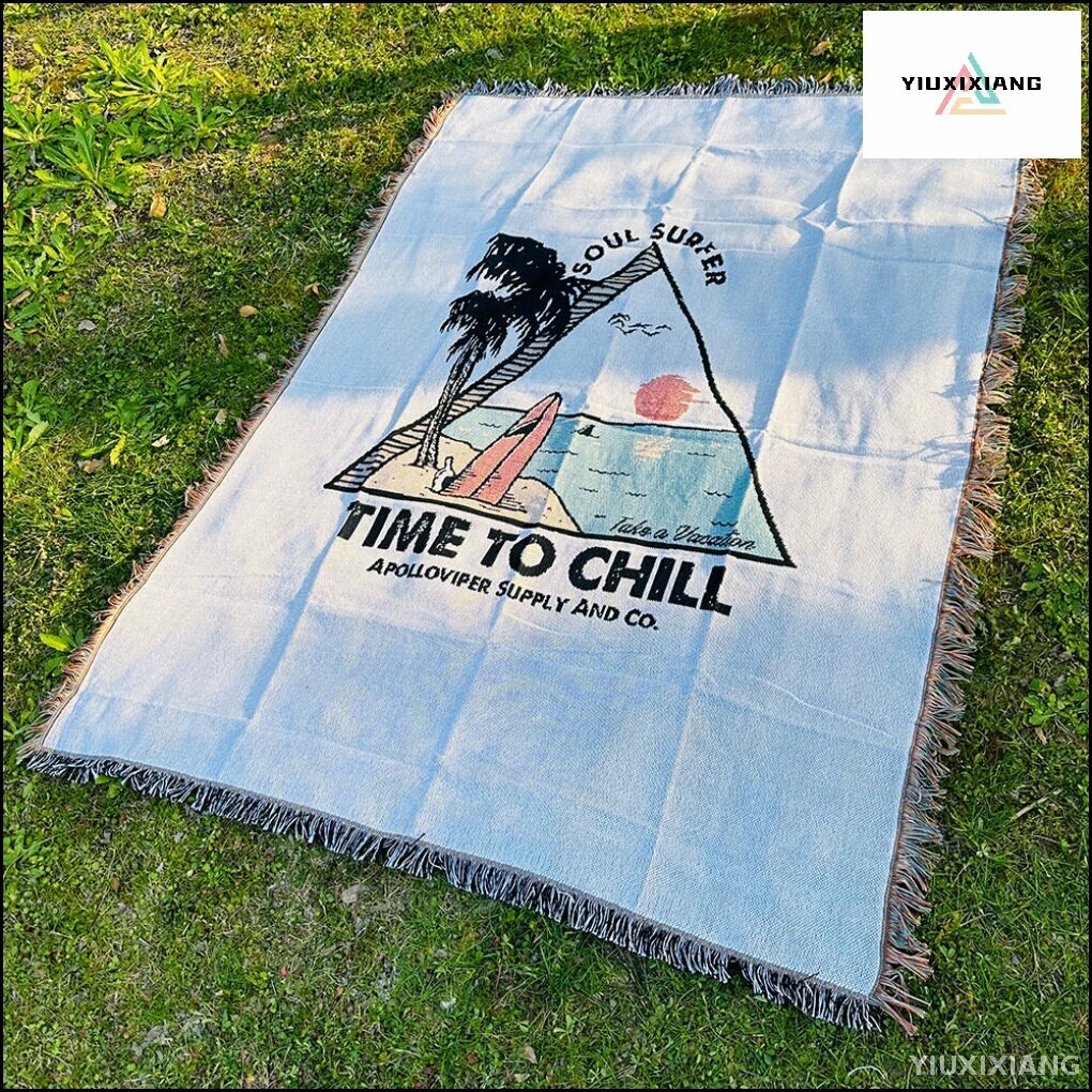 Эксклюзивное одеяло для дивана TIME TO CHILL 160х130 см из хлопка для пикника