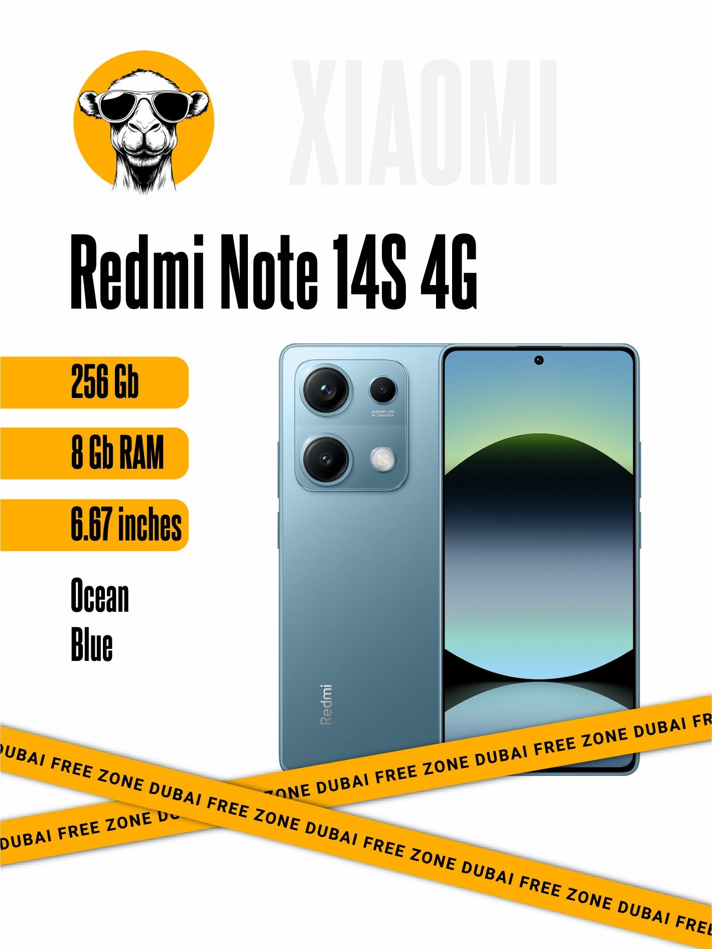 Смартфон Redmi Note 14S 4G 8/256Gb Ocean Blue/Голубой