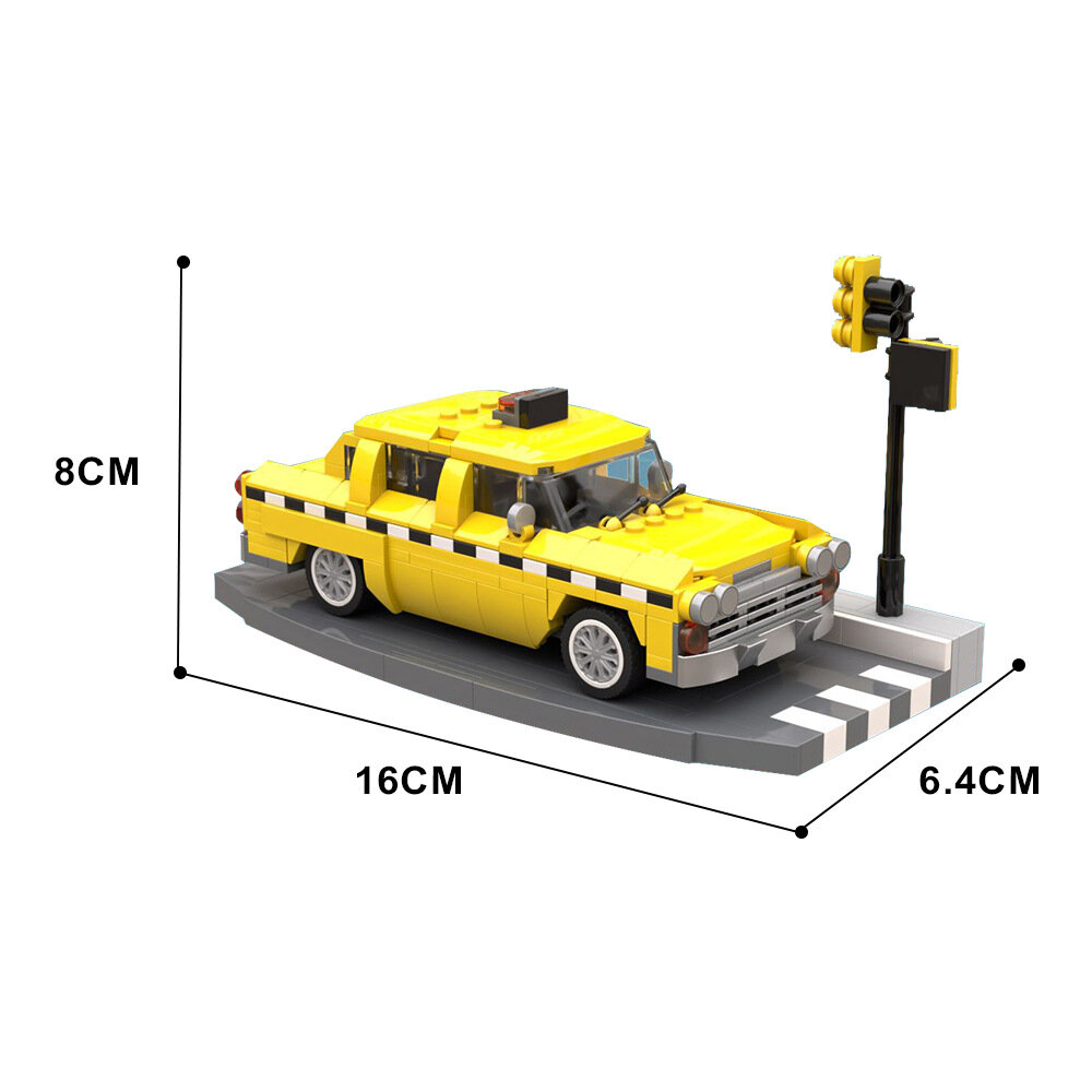 MOC-121497 Игрушечный строительный блок такси Checker Cab, совместимый с мелкими частицами Lego, Прямая поставка