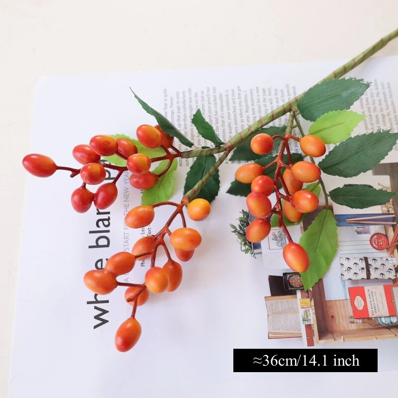 Искусственная ветка оливковых фруктов Кветок CHUXIN orange berry